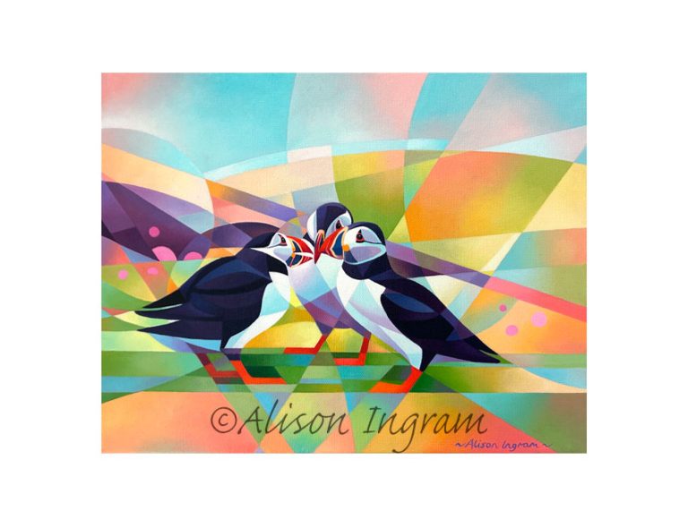 Courting Puffins - Alison Ingram